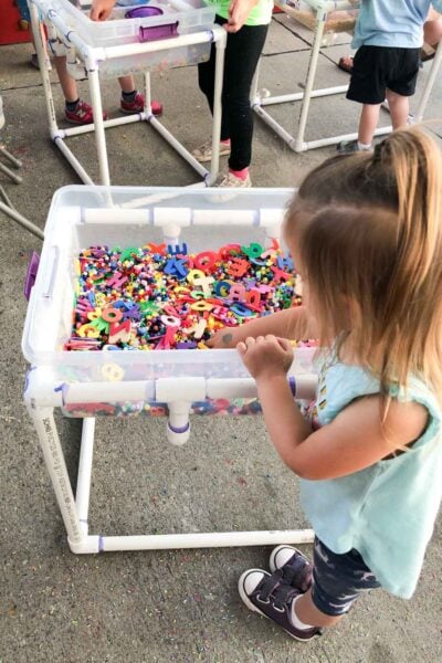 Homemade Sensory Table for Kids Using PVC Pipe