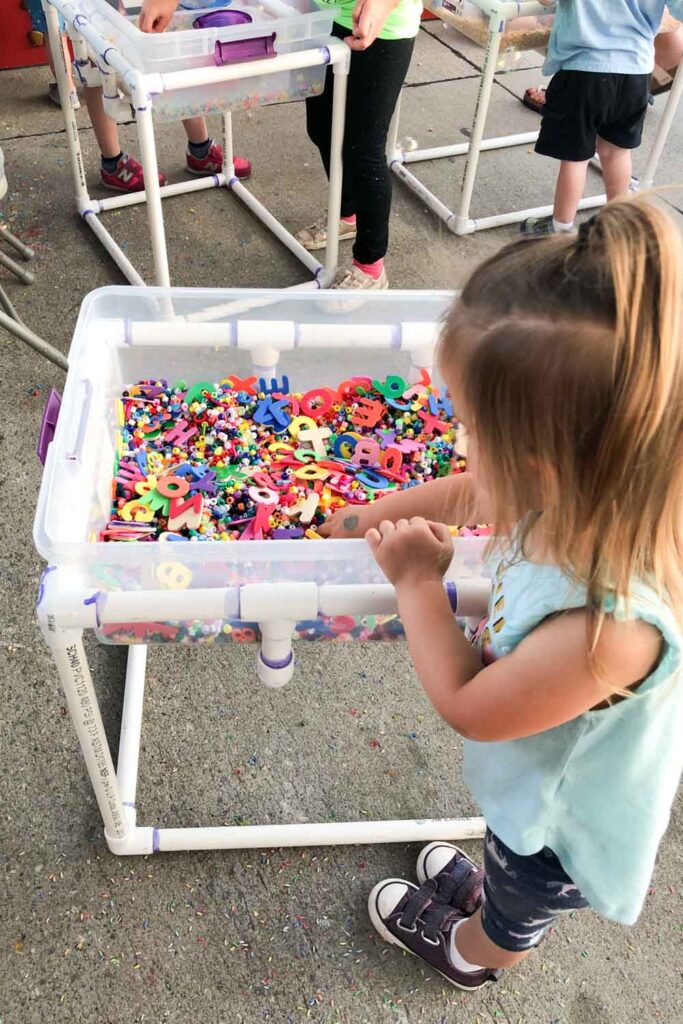Homemade Sensory Table for Kids Using PVC Pipe