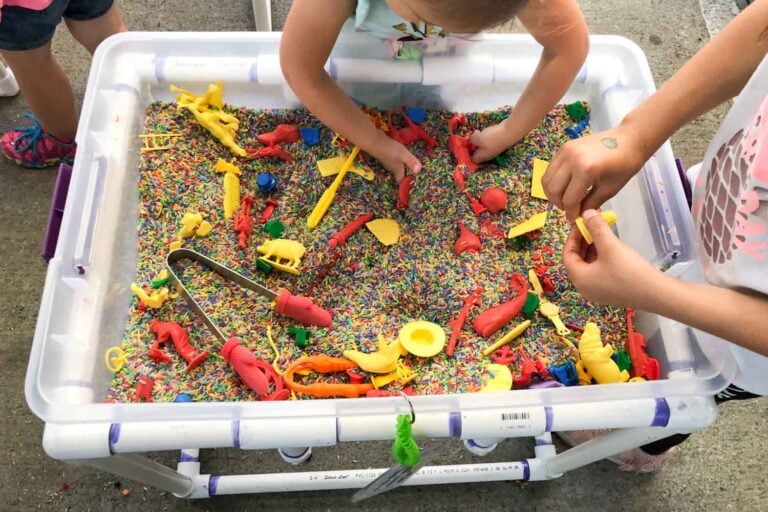 Homemade Sensory Table for Kids Using PVC Pipe