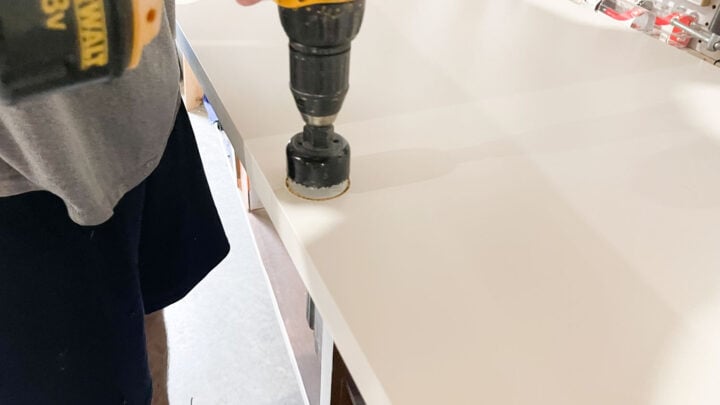 How to Drill Hole Through IKEA Desk Tabletop
