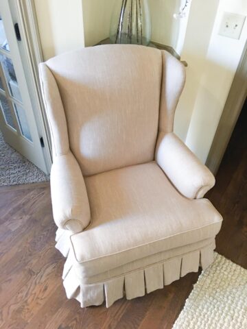 Wingback Chair Makeover: Reupholstery Cost and Tutorial (Best Tips)