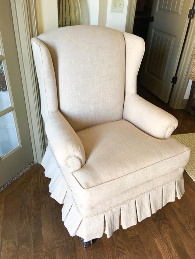Wingback Chair Makeover: Reupholstery Cost and Tutorial (Best Tips)