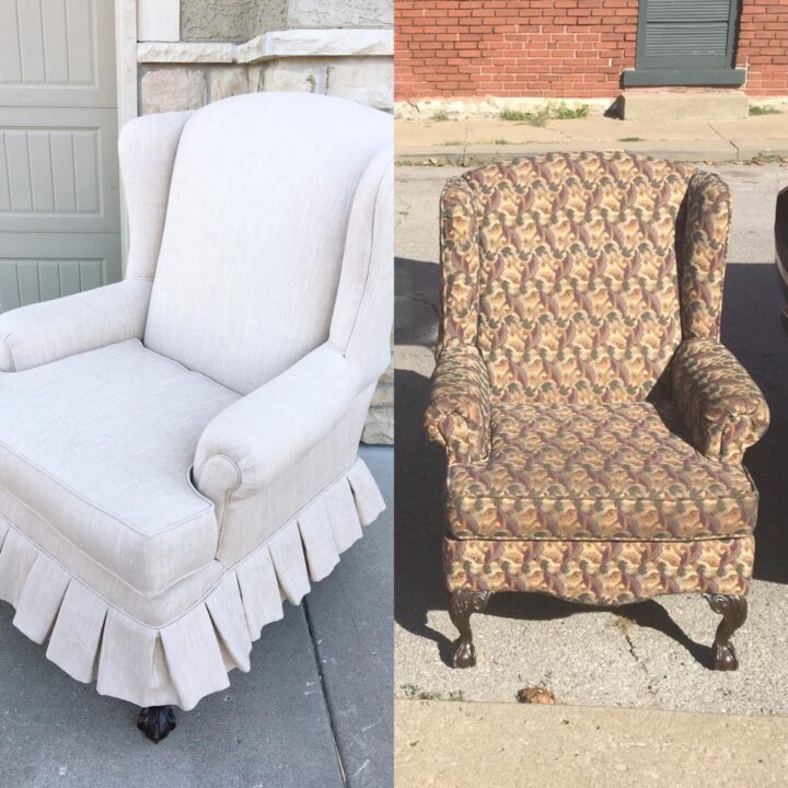 Wingback Chair Makeover: Reupholstery Cost and Tutorial (Best Tips)