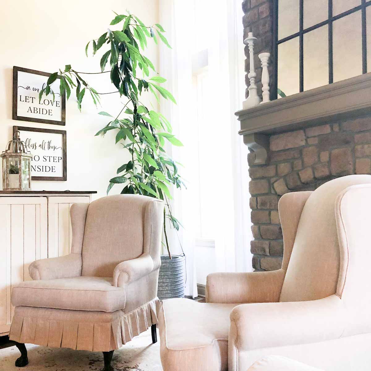 DIY Reupholstered Wingback Chair: Before and After Makeover