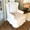DIY Reupholstered Wingback Chair: Before and After Makeover